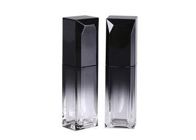 China Custom 4ml ABS Empty Lip Gloss Tubes Black Gradient Color Screw Cap Cosmetic Packaging for sale