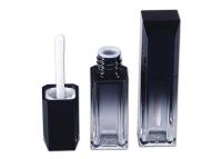 China Custom 4ml ABS Empty Lip Gloss Tubes Black Gradient Color Screw Cap Cosmetic Packaging for sale