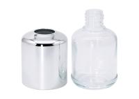 China Silver 30ml 50ml Glass Cosmetic Bottles with Dropper for Essential Oils for sale