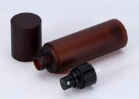 China Custom 150ml Amber Matte PET Plastic Fine Mist Spray Bottle with Black Cover for sale