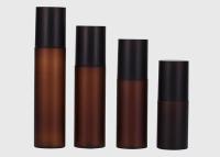 China Custom 150ml Amber Matte PET Plastic Fine Mist Spray Bottle with Black Cover for sale