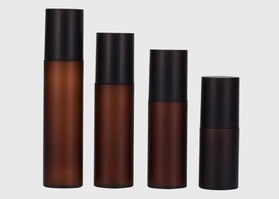 China Custom 150ml Amber Matte PET Plastic Fine Mist Spray Bottle with Black Cover for sale