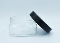 China 250ml Square Clear Plastic Face Cream Jars Cosmetic Packaging for sale
