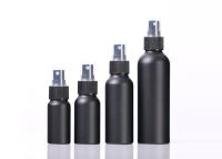 China Custom 30ml 60ml 100ml Black Aluminum Perfume Spray Bottle Round Cosmetic Bottle for sale