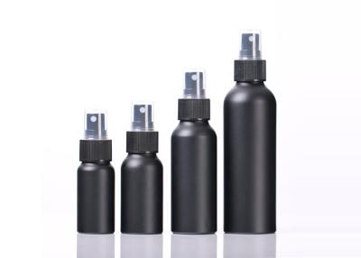 China Custom 30ml 60ml 100ml Black Aluminum Perfume Spray Bottle Round Cosmetic Bottle for sale