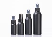 China Custom 30ml 60ml 100ml Black Aluminum Perfume Spray Bottle Round Cosmetic Bottle for sale