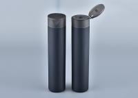 China 300ml HDPE Matte Black Plastic Cosmetic Bottle with Flip Top Cap for sale