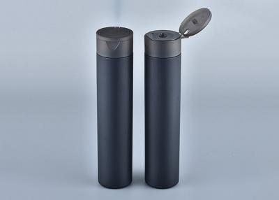 China 300ml HDPE Matte Black Plastic Cosmetic Bottle with Flip Top Cap for sale