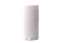 China Empty Cosmetic Packaging PP Oval Shape Stick Deodorant 50g Twist Up Sunscreen Tube Bottle for sale