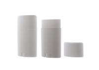 China Empty Cosmetic Packaging PP Oval Shape Stick Deodorant 50g Twist Up Sunscreen Tube Bottle for sale