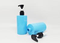 China 500ml Blue PET Plastic Shampoo Shower Gel Bottle With Lotion Pump for sale