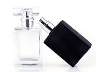 China Rectangle 30ml Glass Cosmetic Bottles Perfume Spray Pacakging for sale