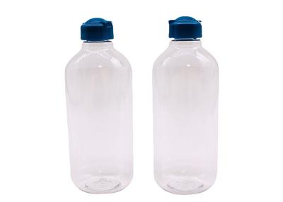 China 400ml Flat Shape Plastic PET Bottle with Flip Top Cap for Shampoo for sale