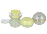 China Round Ball 15g Acrylic Face Cream Jars with Screw Cap Transparent Cosmetic Packaging for sale