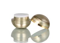 China Round Ball 15g Acrylic Face Cream Jars with Screw Cap Transparent Cosmetic Packaging for sale