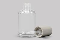 China Transparent 50ml PET Cosmetic Bottle with Flip Top Cap for Shampoo Body Wash for sale