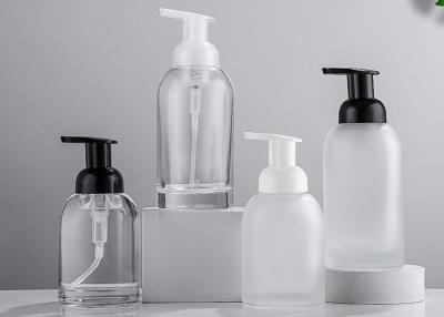 China 250ml 375ml Glass Cosmetic Soap Foam Pump Bottle Recyclable Custom for sale