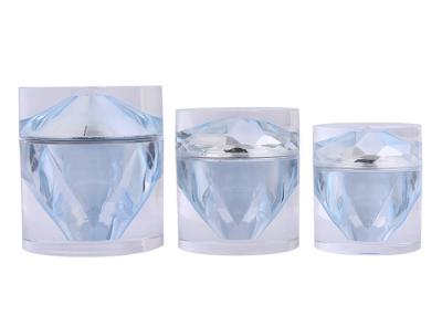 China Hot Stamping 15g Acrylic Face Cream Jar Diamond Cosmetic Packaging for sale