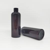 China Custom 300ml Amber PET Plastic Cosmetic Bottle for Toner with Cap for sale