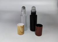 China 10ml Frosted Matte Roll On Glass Bottle with Bamboo Cap for Essential Oils for sale