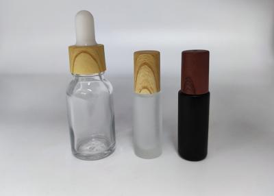 China 10ml Frosted Matte Roll On Glass Bottle with Bamboo Cap for Essential Oils for sale