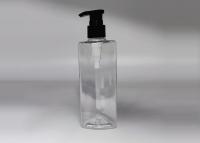 China Triangle Clear Plastic PET Bottle 250ml for Cosmetic Packaging with Lotion Pump for sale