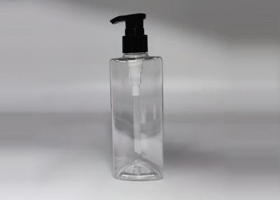 China Triangle Clear Plastic PET Bottle 250ml for Cosmetic Packaging with Lotion Pump for sale