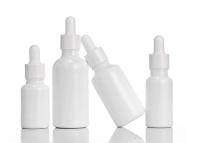 China 10ml 50ml 100ml White Glass Cosmetic Bottles Skin Care Packaging with Dropper for sale