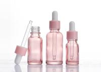 China 15ml 30ml Pink Translucent Glass Dropper Bottle for Essential Oil Custom OEM for sale