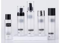 China 150ml Frosted Electroplated PET Perfume Bottle with Lotion Spray Pump Customizable for sale