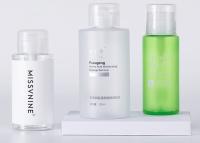 China Silk Screen Printing Custom Cosmetic Bottles 200ml With Flip Top Cap for sale