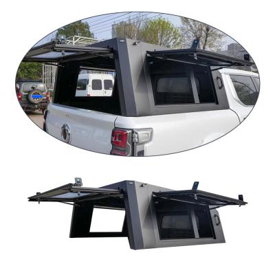 China Aluminum Alloy High Bed Canopy for GWM POER 80kg Capacity Adjustable Universal Pickup Truck Tonneau Cover for sale