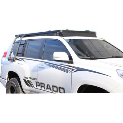 China Black Aluminum Roof Rack Platform 2050x1331mm Stainless Steel Mounting Rails for Jeep for sale