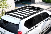 China Black Aluminum Roof Rack Platform 2050x1331mm Stainless Steel Mounting Rails for Jeep for sale