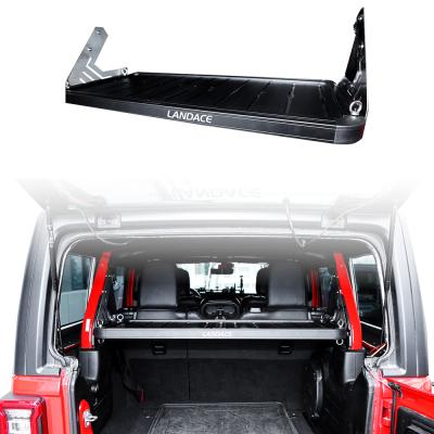 China Jeep Wrangler JL JK Aluminum Alloy Trunk Storage Shelf 1901mm Black Powder Coated for sale
