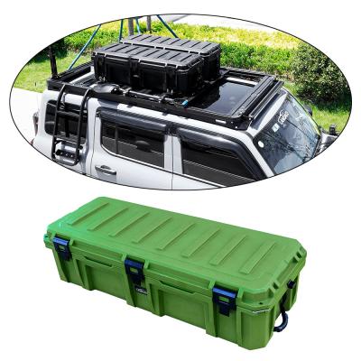 China Heavy Duty Roto Molded Truck Tool Box 110 Liter Waterproof LLDPE Roof Rack Mount for sale