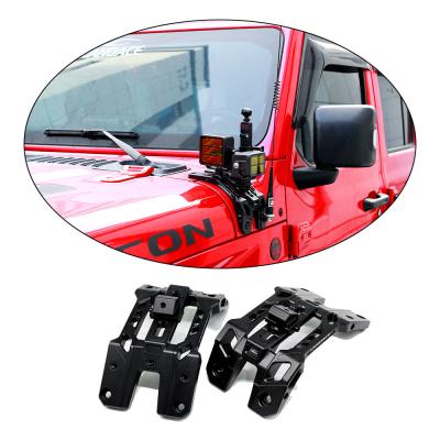 China CNC Machined Aluminum Alloy A Pillar LED Light Brackets for Jeep Wrangler JL JT 235x130x100mm for sale