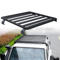 China Black Powder Coated Aluminum Alloy Roof Rack 1400x1320mm for Toyota LC79 Gutter Mount for sale