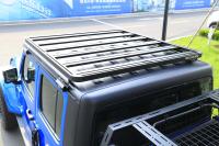 China Jeep JT Off Road Roof Rack 1500x1425mm Aluminum Alloy Powder Coated Black for sale