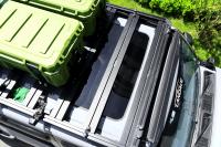 China Universal Pickup Truck Bed Rack Carbon Steel 1336-1390mm Adjustable Height Width Black Powder Coated for sale