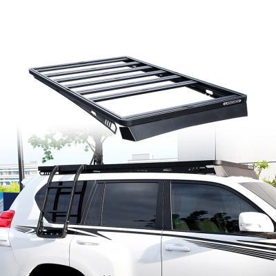 China Aluminum Alloy Roof Basket for Toyota LC300 2270x1300mm Black Powder Coated for sale