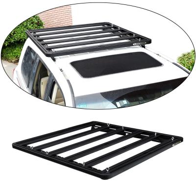 China Black Aluminum Roof Rack for Toyota LC200 1500x1200mm Heavy Duty 4x4 Pickup Truck Luggage Carrier for sale