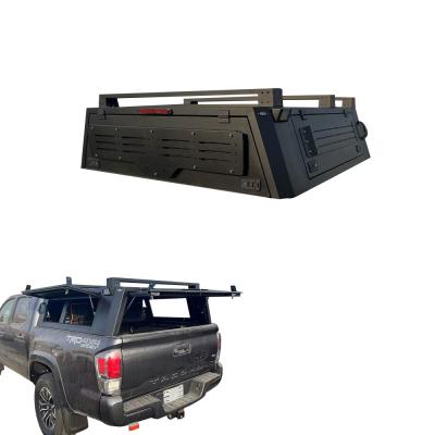 China Tacoma Truck Bed Cover 4x4 Semi High Pickup Canopy 1750x1250x300mm Steel Black for sale