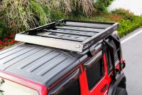 China Jeep Wrangler JL Aluminum Alloy Roof Basket Cargo Carrier 1455x1425mm Gutter Clamp for sale