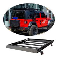 China Jeep Wrangler JL Aluminum Alloy Roof Basket Cargo Carrier 1455x1425mm Gutter Clamp for sale
