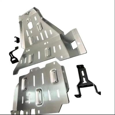 China 8mm Aluminum Alloy Underbody Engine Guard Skid Plate for Jeep Wrangler JL 2018 Silver for sale