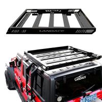 China Black Powder Coated Aluminium Alloy Roof Rack Basket 1425x1425x113mm for Jeep Wrangler for sale