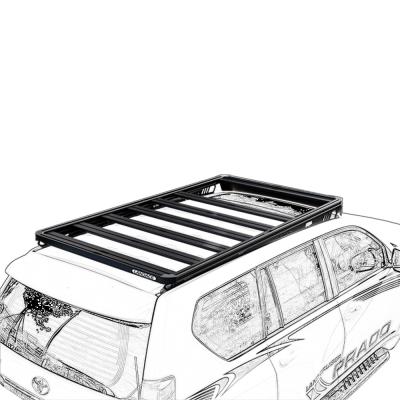 China Custom Logo Black Aluminum Roof Rack for Toyota LC300 LC200 LC76 LC150 2270x1300mm for sale
