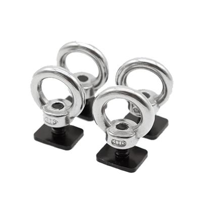 China CNC Machined Aluminum Alloy M8 Eye Bolt Eye Nut for Roof Rack Luggage Tray Accessories for sale