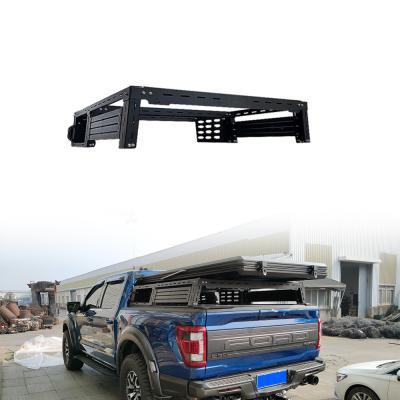 China Universal Adjustable Pickup Truck Bed Rack Aluminum Alloy 24kg Capacity for Ford F150 Toyota Tacoma for sale